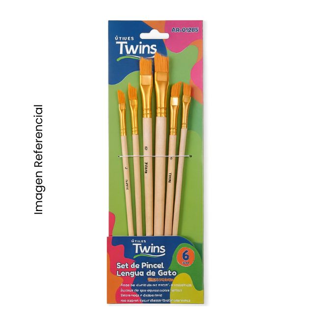 TWINS PINCEL LENGUA DE GATO SET X6 UND BISELADO AR-01286 | Utilero Perú